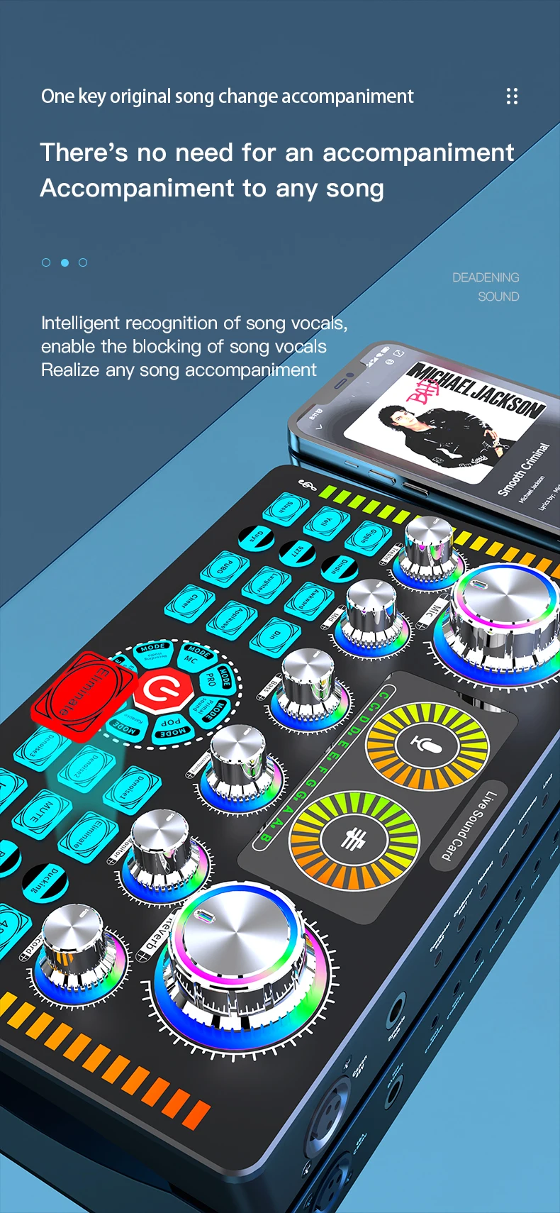 Q7 Live Sound Card Recording Studio Podcast Equipment Desktop Singing ...