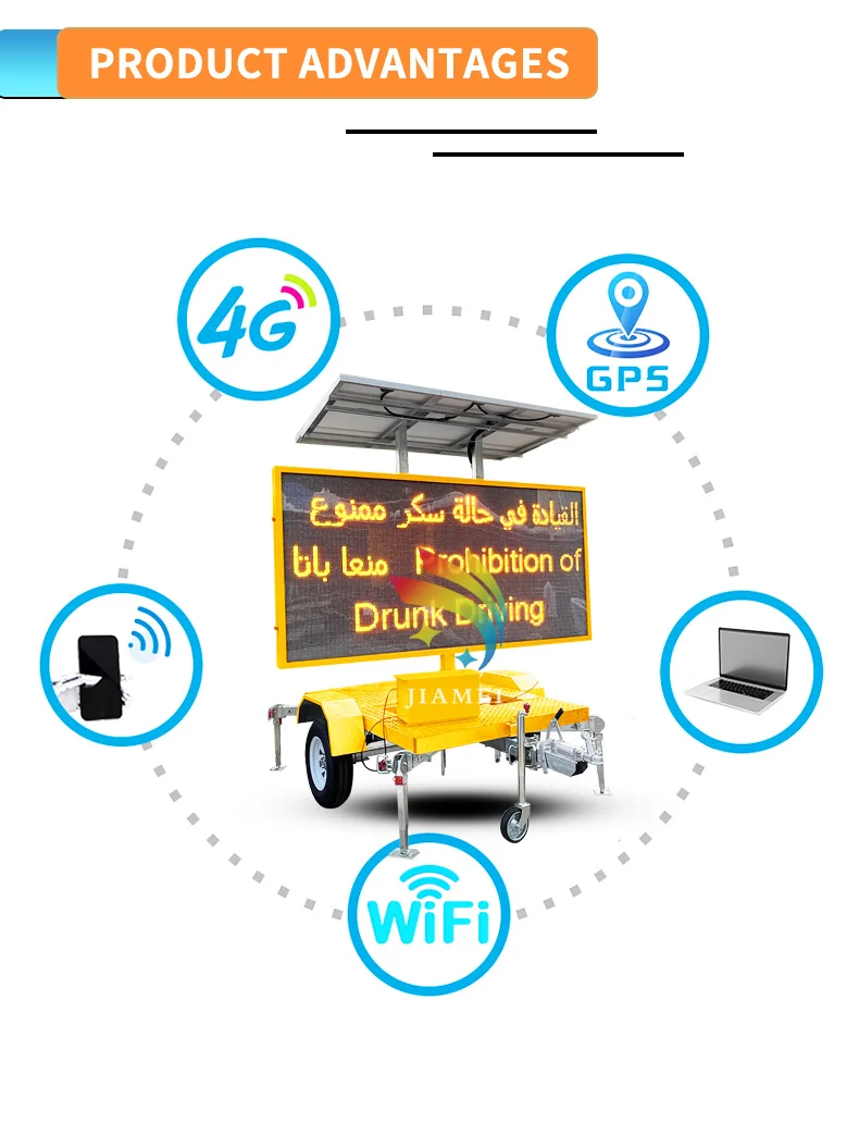 VMS for Road Safety Solar Powered Portable Variable Message Message ...