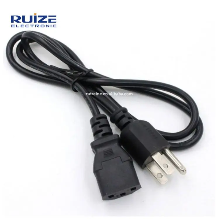 125V Iec Computer Cord Desktop USA Certificated 125V 10A 2pin Pvc 8 ...