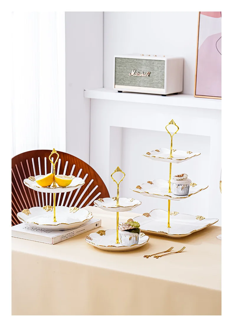Custom 3 Tier Ceramic Wedding Dessert Fruit Snack Cupcake Cake Stand ...