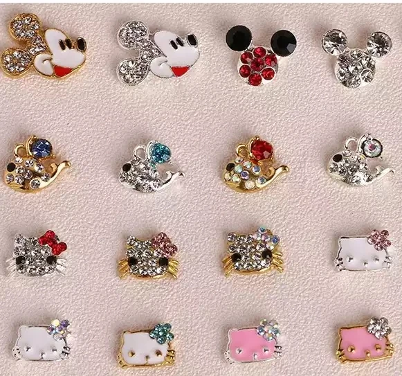 Nail Cartoon Rhinestones Cartoon Mickey Kitty Shaped Nail Art Charms 3d ...
