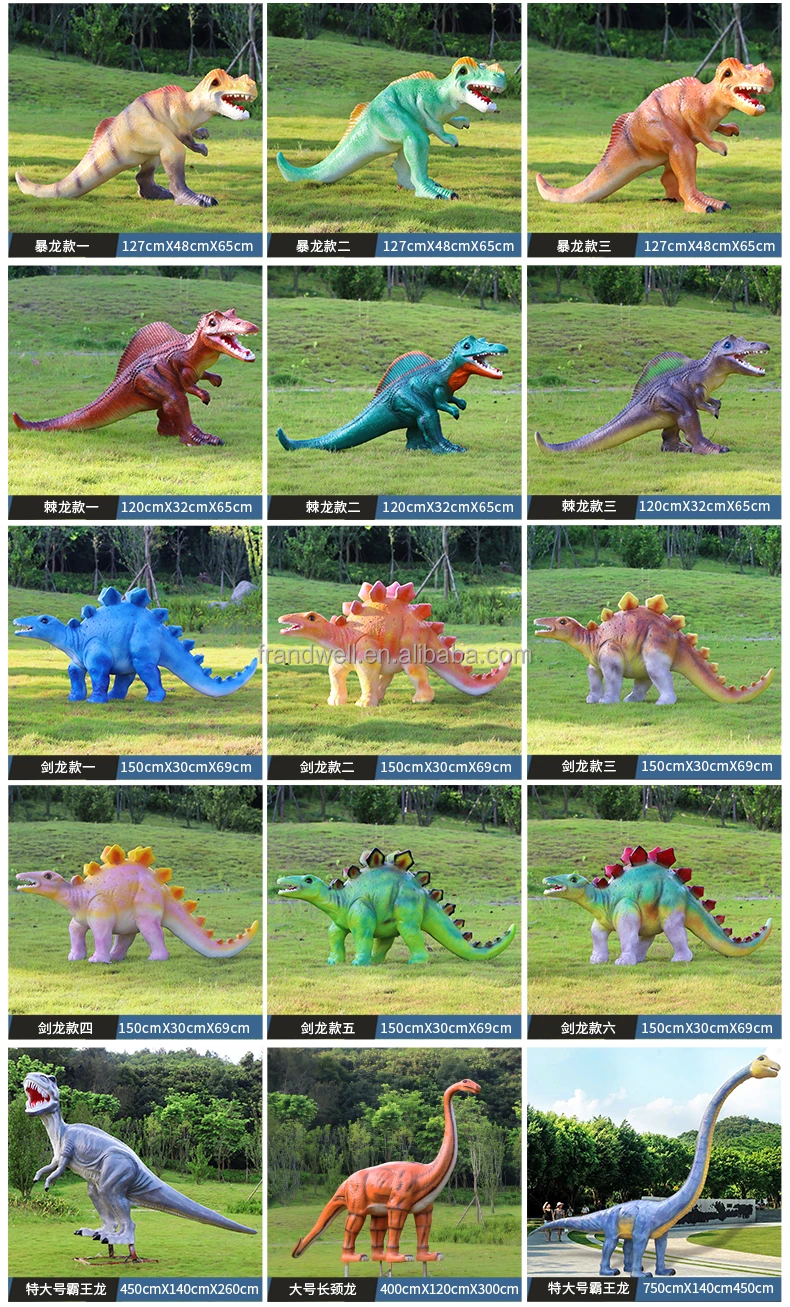 Fiberglass Resin Jungle Animal Props Lifelike Dinosaur Statue Dinosaur ...