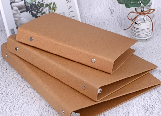 Custom Recyclable Kraft Paper Cardboard Ring Binder A4
