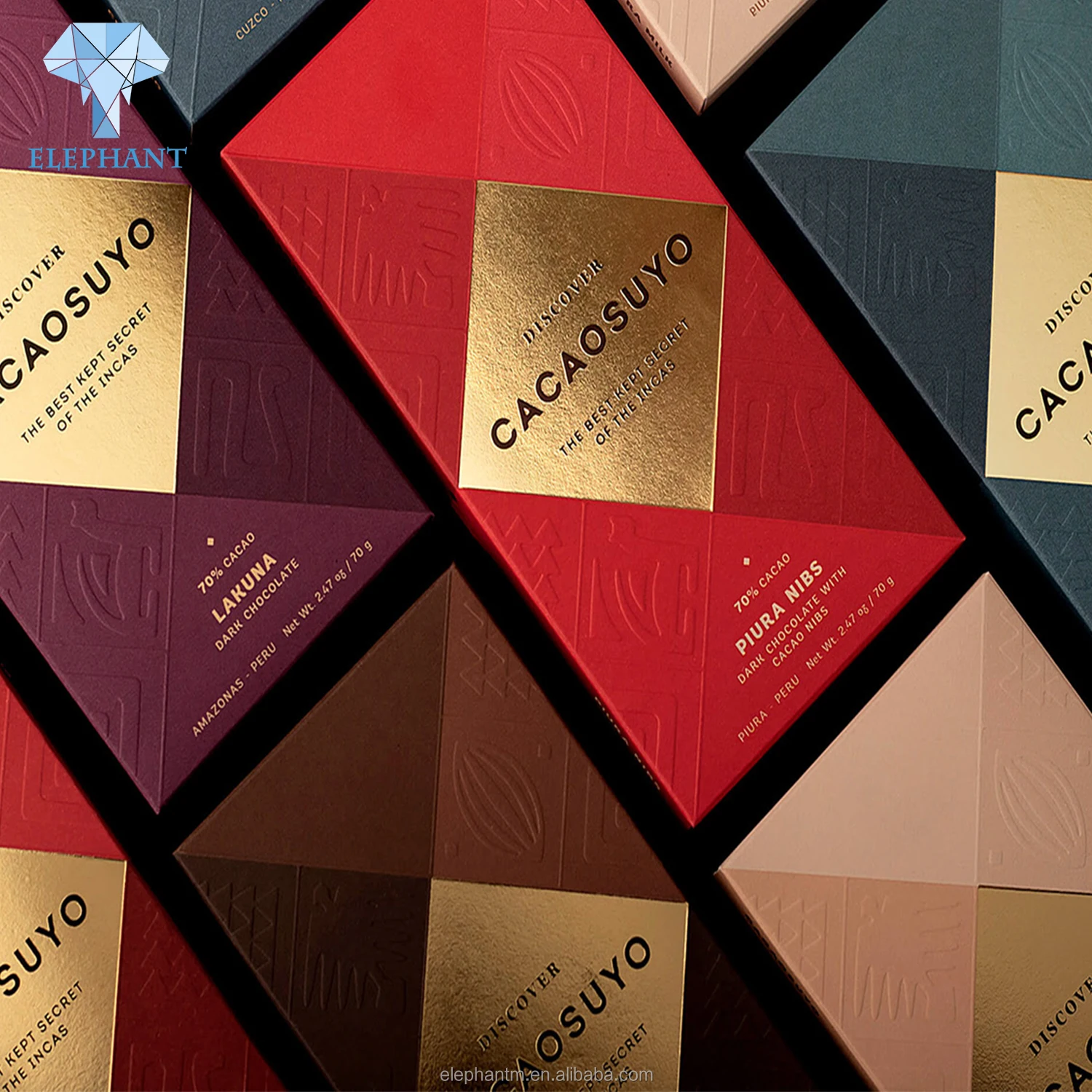 Custom Printing Luxury Folding Gold Foil Stamping Logo Chocolate Bar Box