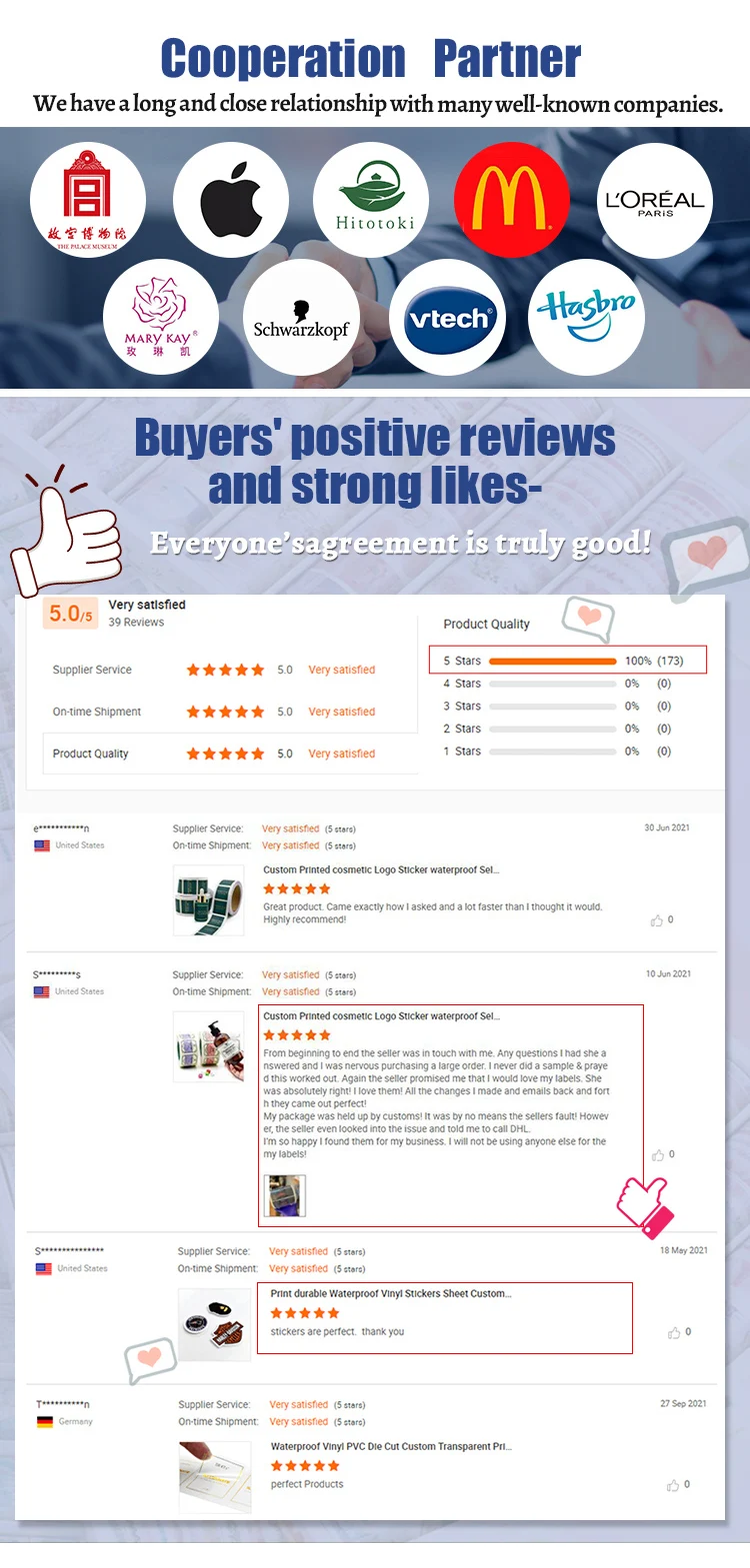 Custom Printed Vinyl Adhesive Waterproof Logo Sticker Paper Transparent ...