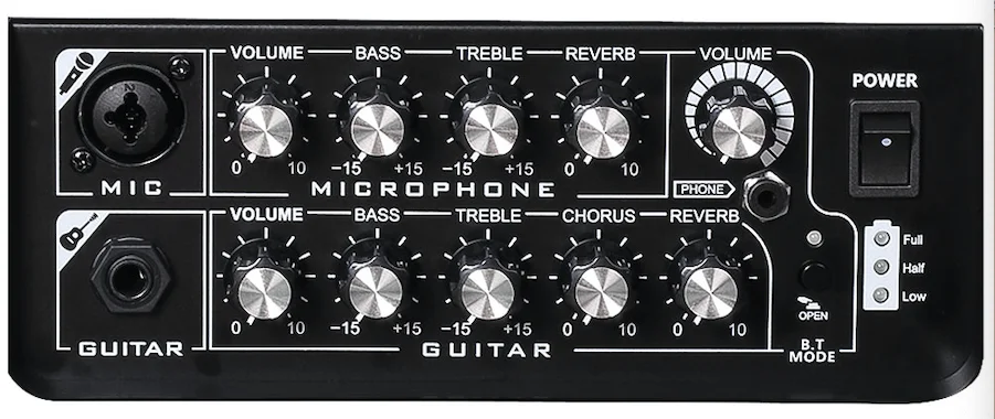 COOLMUSIC BP-MINI 30W ギター用バッテリーアンプ - 再充電式, 2チャンネル