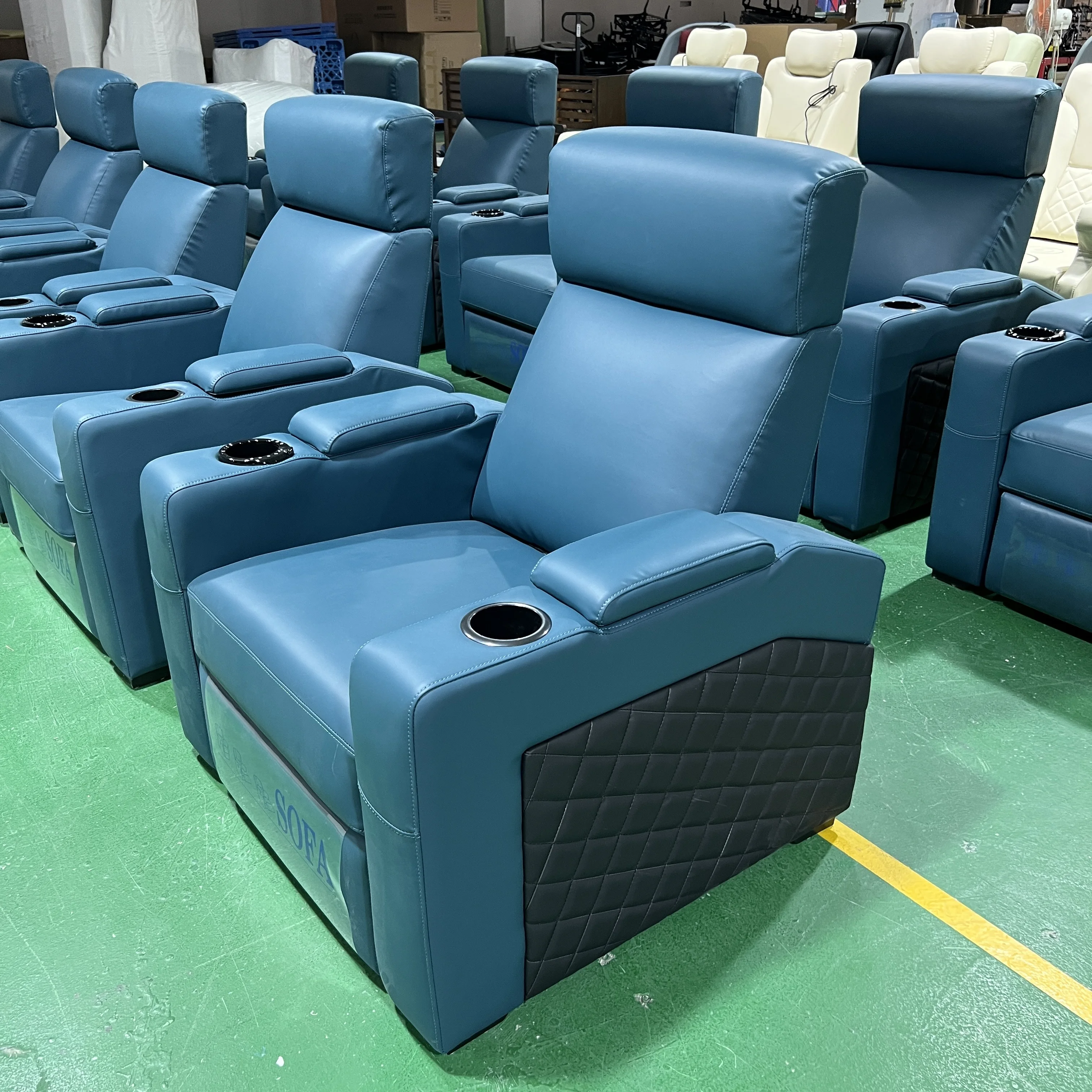 Home Theater Sofa Recline Electric Headrest Cinema Couch Home Theater ...
