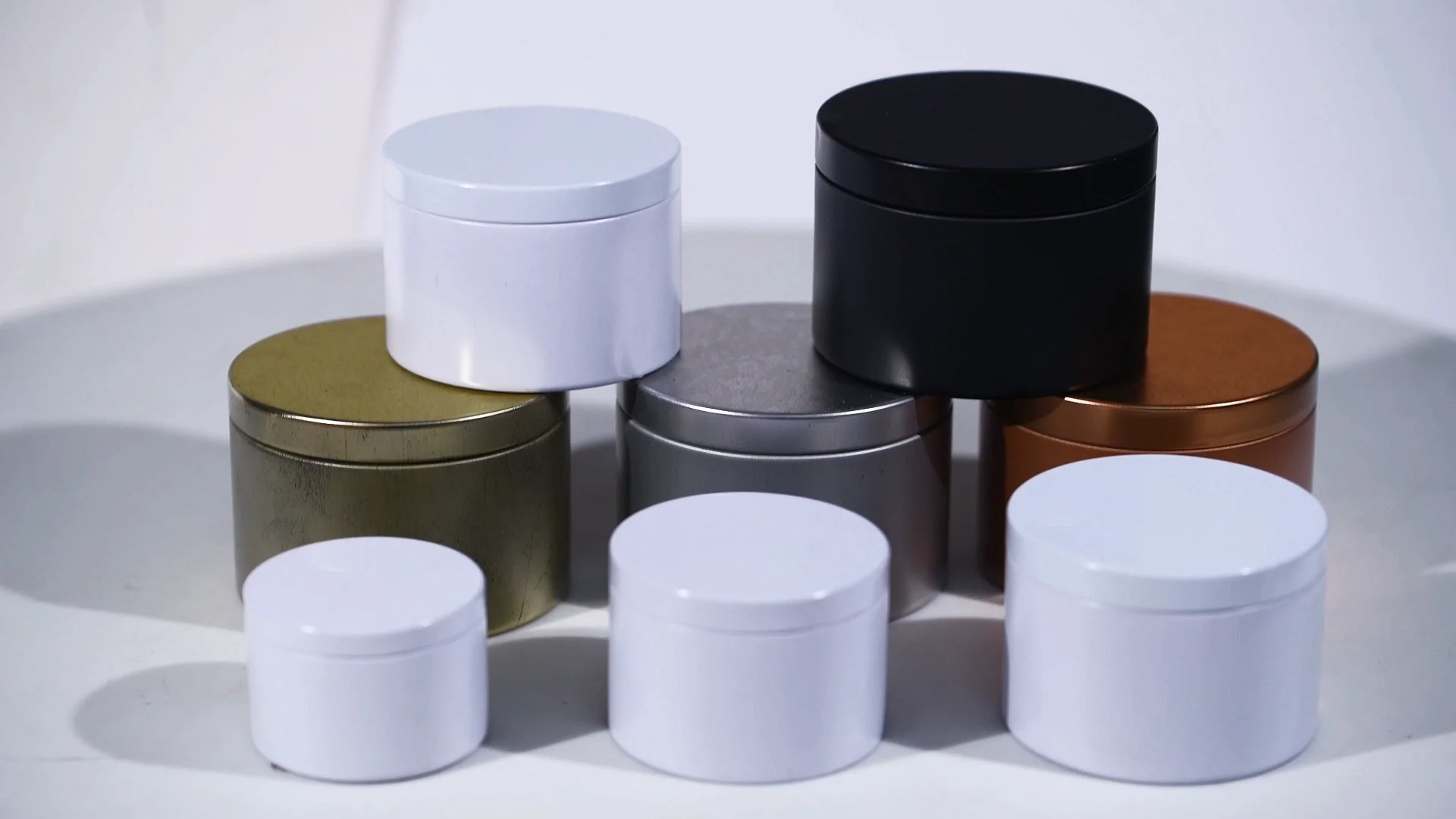 Wholesale 2oz 4oz 6oz 8oz Empty Round Rose Gold White Black Seamless ...