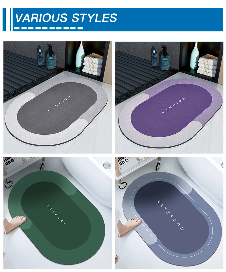 Super Water Absorbent Durable Thick Bathroom Rug Circular 3d Extra Long ...