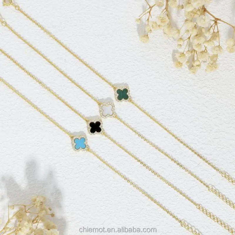 Vana Fine Four Leaf Clover Jewellery 925 Sterling Silver Charm Bracelet Bangle Silver 925 ...