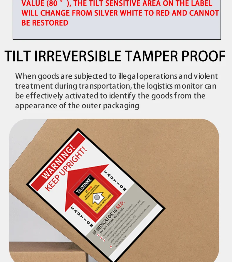 TiltAction Adhesive Shipping Indicator Labels & Stickers - OEM