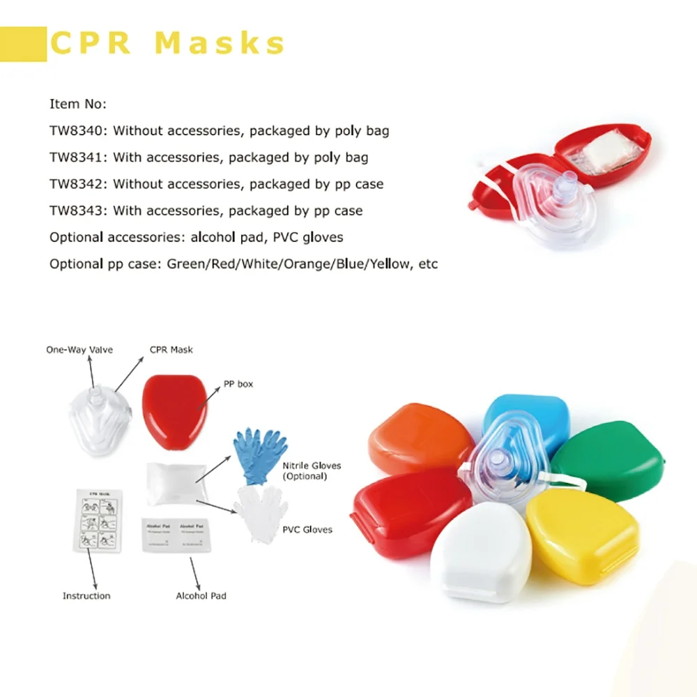 Medical Supply First Aid CPR Mask Outdoor Training Mouth to Mouth CPR ...
