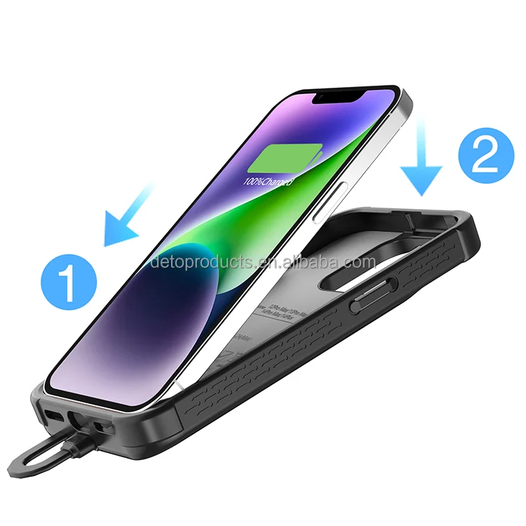 Rechargeable Battery Smart Battery Charger Built-in Cable 8000mah High ...