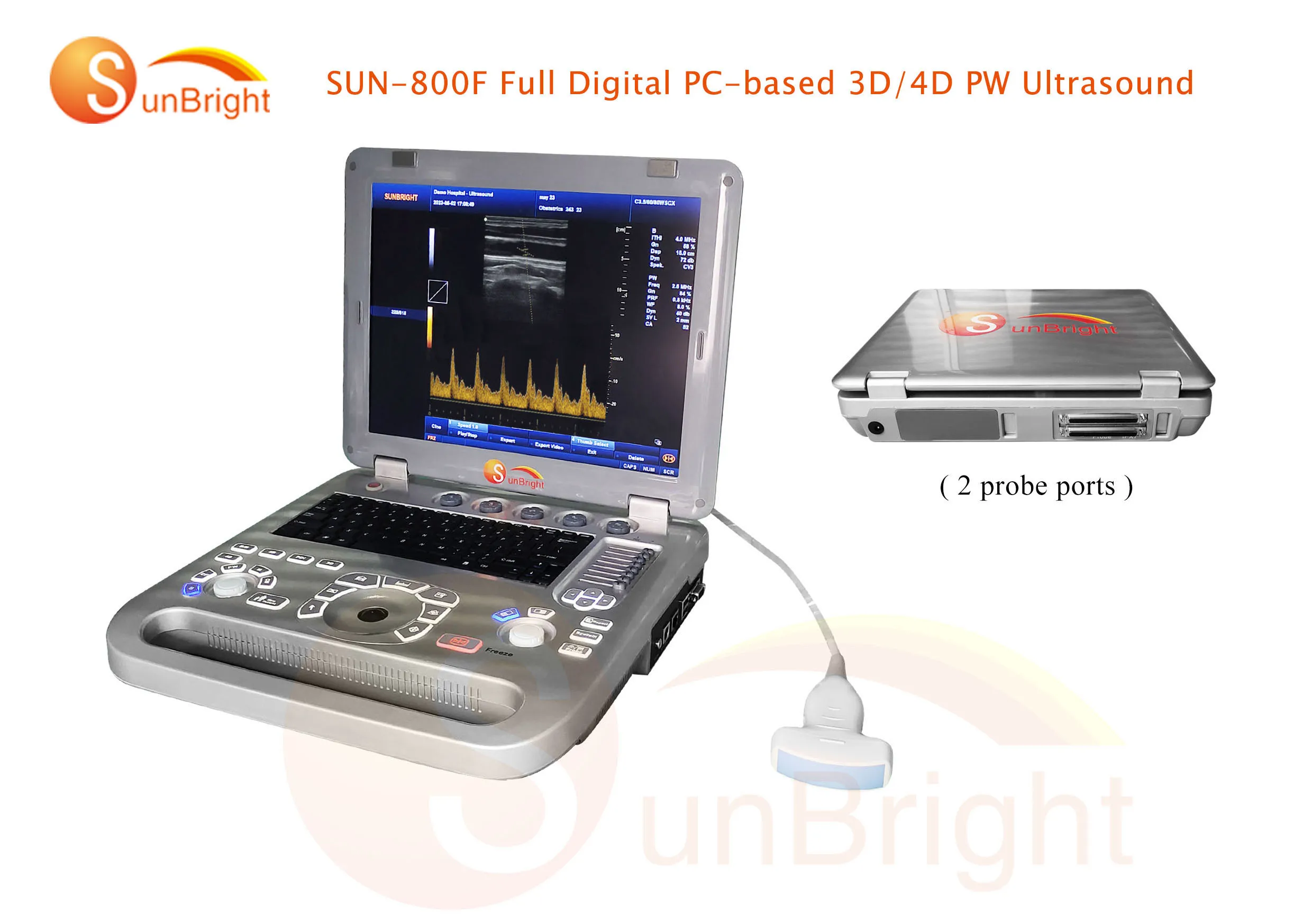 Rayman Factory 15 Inch Digital Portable Color Laptop Vet Doppler Device Portable Ultrasound ...