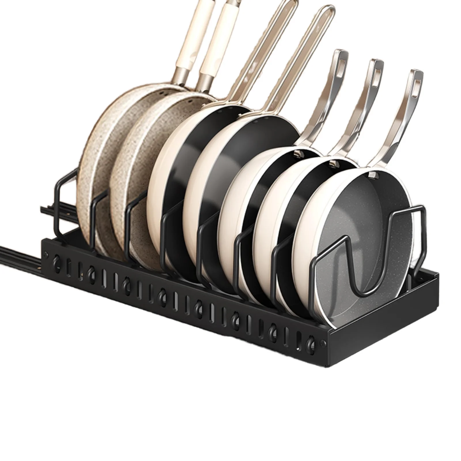 Modern Standing Type Expandable Telescopic Pot Lid Rack Carbon Steel ...