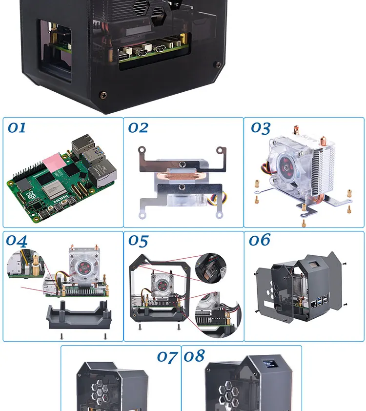 Raspberry Pi 5 Aluminum Alloy U-shaped Heat Pipe CPU Radiator Speed ...