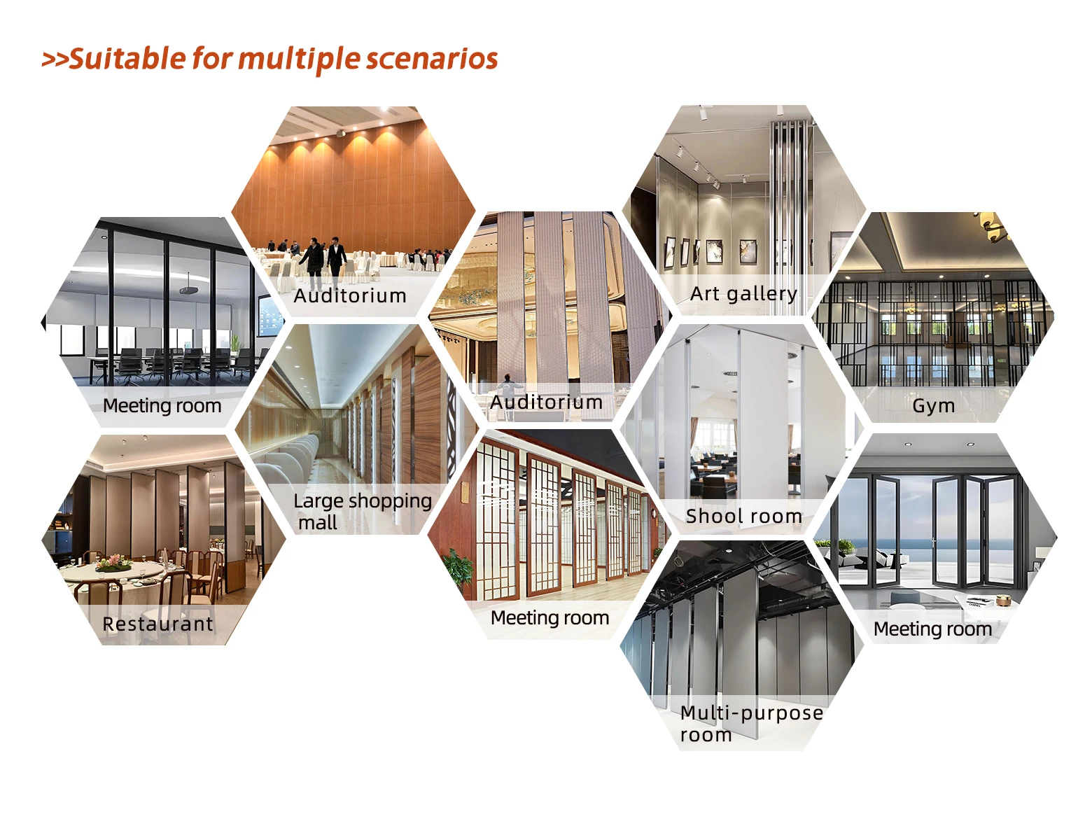 Modern Design Movable Partition Wall Panel Aluminum Alloy Frame Durable ...