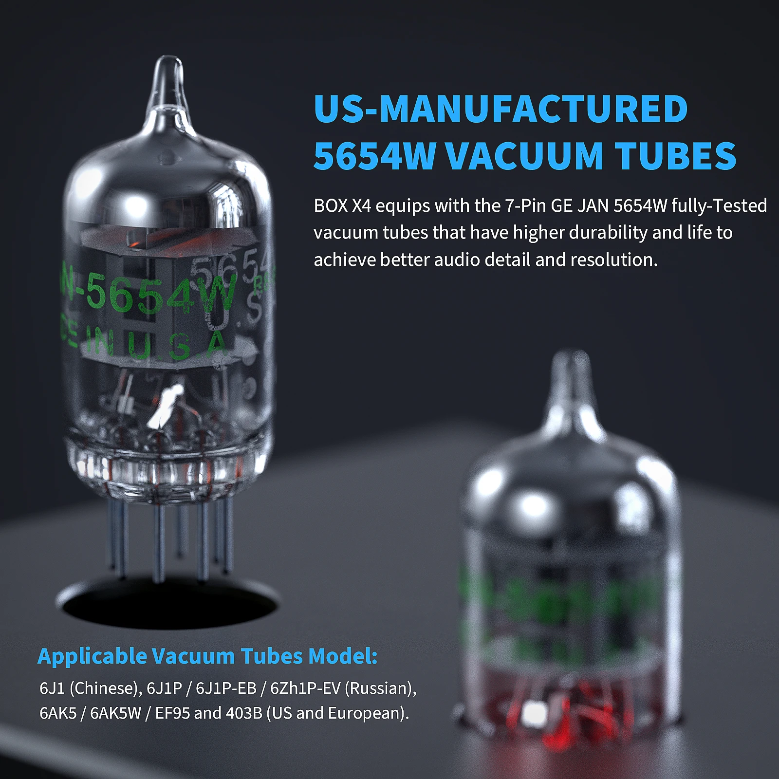 FOSI Audio Phono Preamp - Hifi Amplifier with 5654W Tube