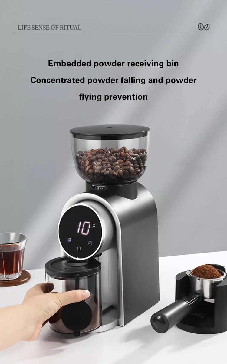 Quantitative Grinding Espresso Grinder Coffee Machine 420 CNC Steel