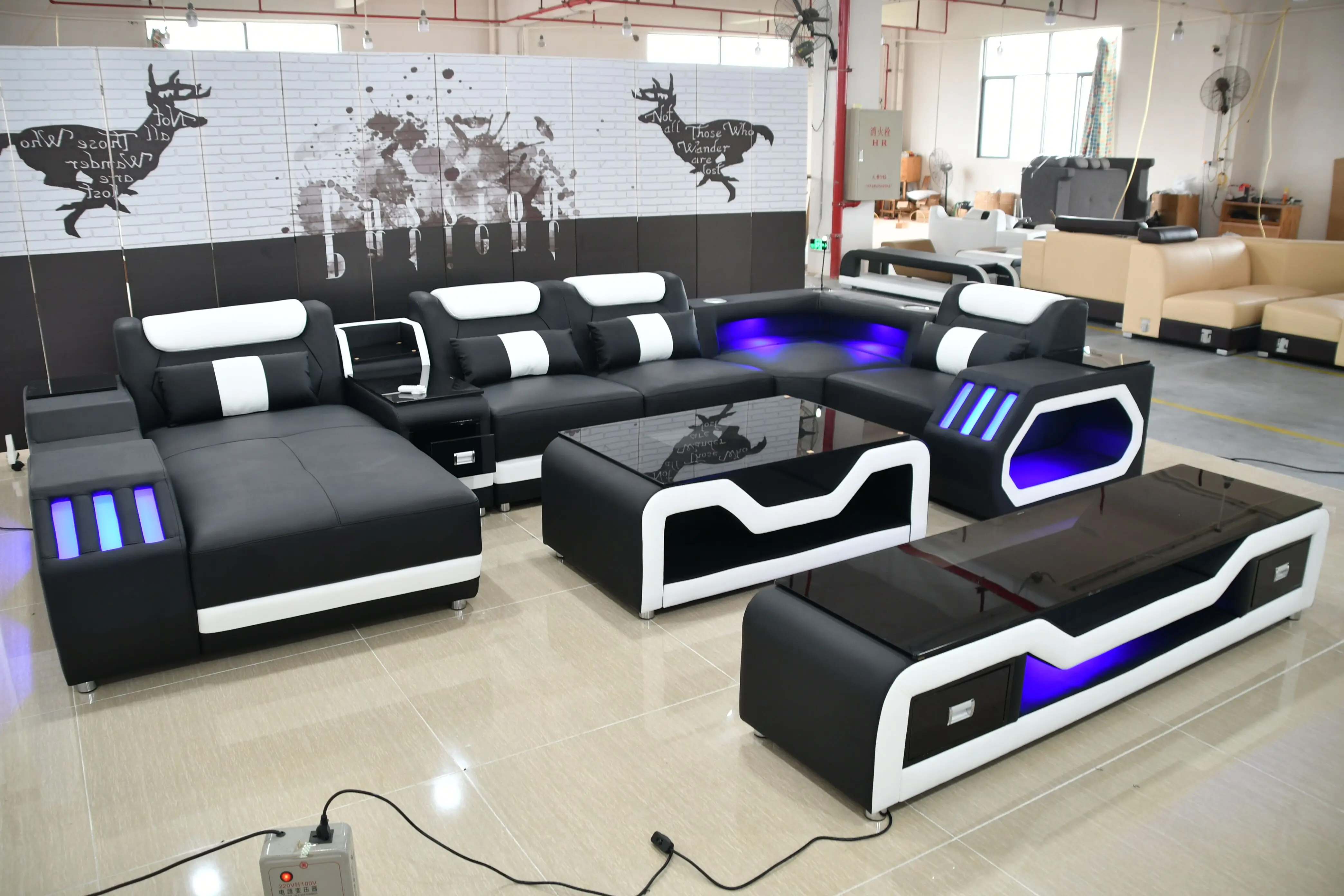 Modern Style Chinese Top Grain Genuine Leather Sofas Set Furniture ...