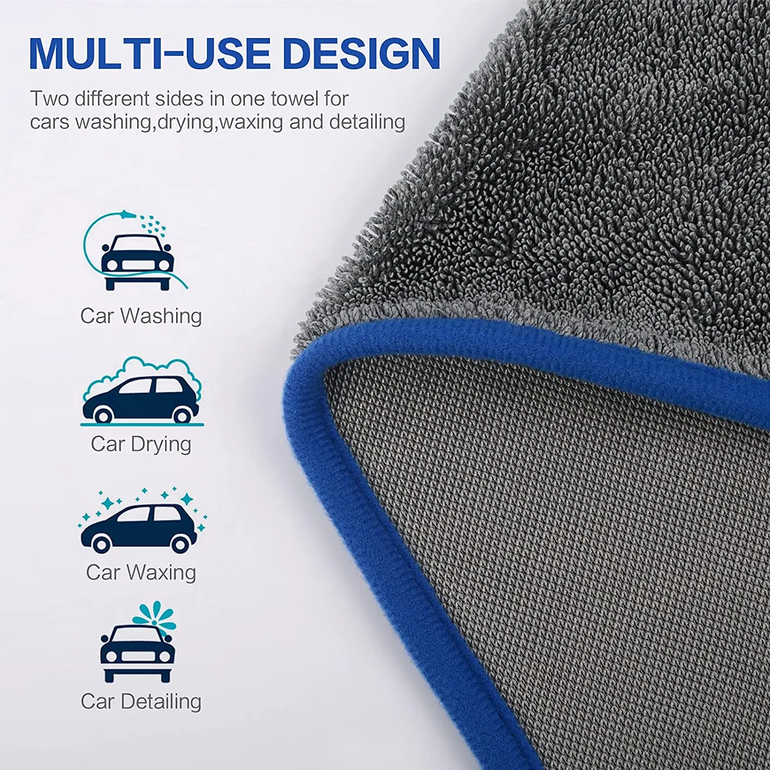 Edgeless Microfiber Twisted Car Wash Towels - 1300gsm