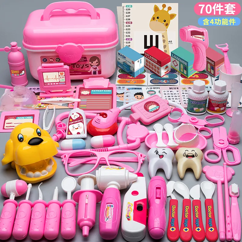 Other Educational Preschool Pretend Play Medical Sets Pink Red Doctor ...