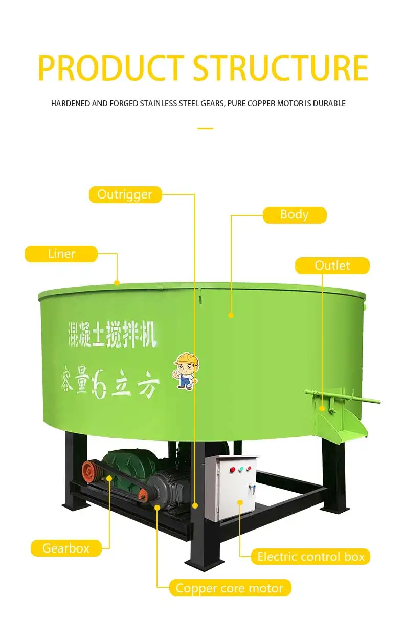 500 Liter Concrete Mixer Motorcycle Concrete Mixer Concrete Pan Mixer ...