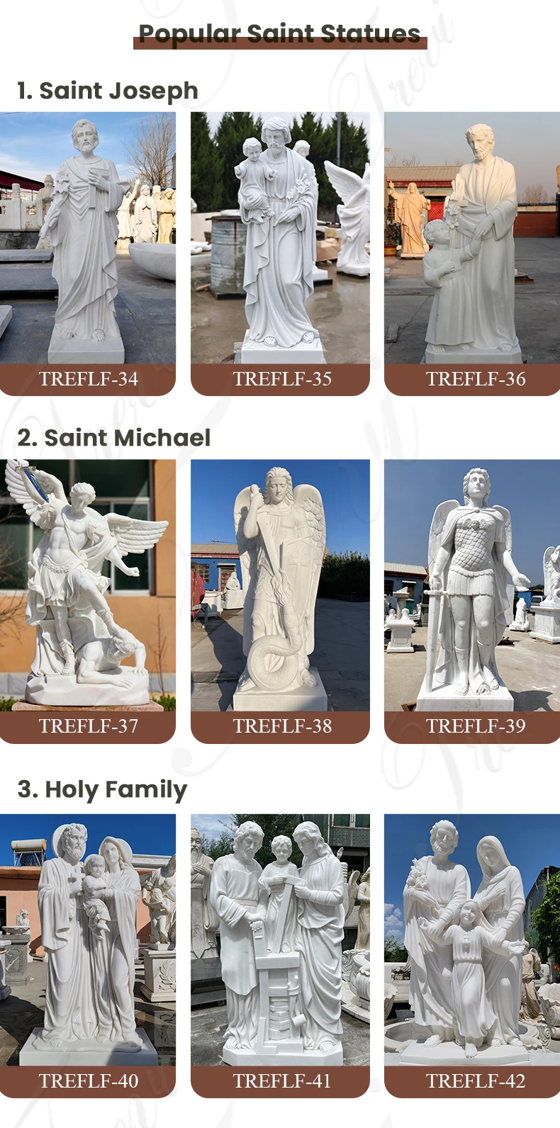 Custom Religious Sculpture - Hand Painted Marble Statue