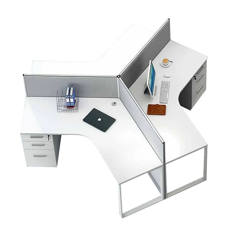 3 Person Modular Workstation Modern Office Cubicle Work Station Call ...