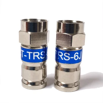 F Type Rg6 Compression Connector Quad Coaxial Coax Cable Fitting - Buy ...