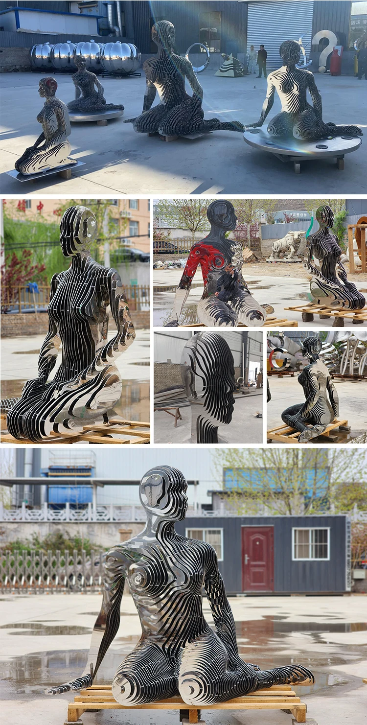 Famous Modern Disappear Abstract Stainless Steel Woman Figure Sculpture ...