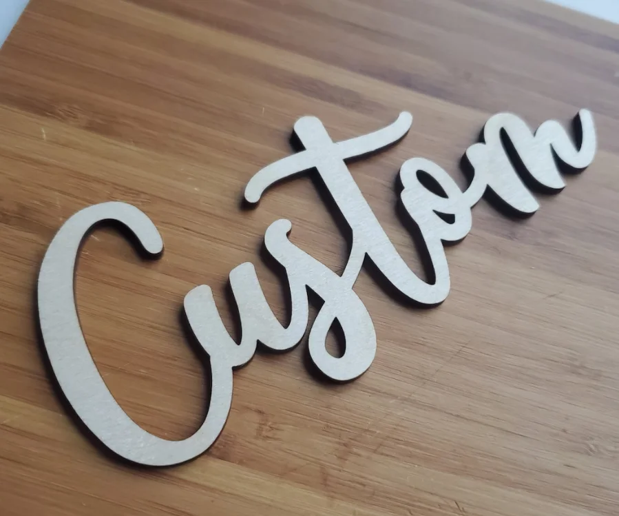 Laser Cut Of Different Lettering Solid Wooden Name Signs Wooden Letters ...
