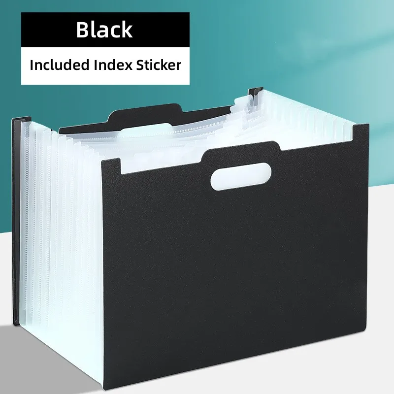 Wholesale A4 Expanding File Folder Organizer Black Portable Multi-layer ...