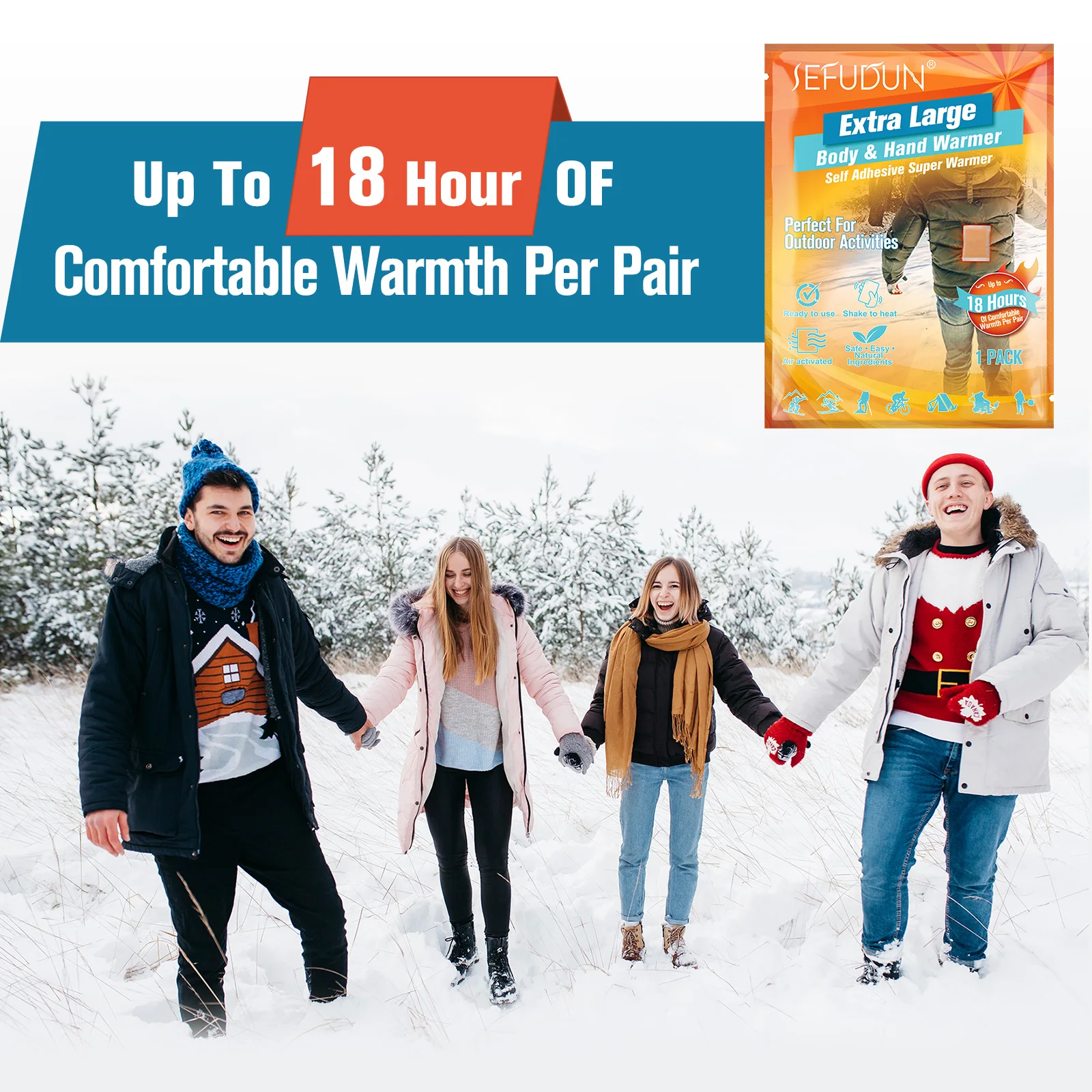 Sefudun Long Lasting Heat Pack Outdoor Activities Self Heating Body ...