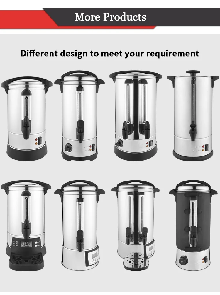 Stainless Steel Electric Catering Urn - 15L Hot Water Boiler
