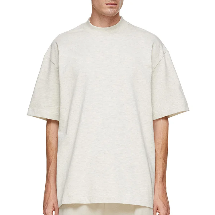 Men's 100% Cotton Blank T Shirts High Quality Rib Crew Neck Oversized ...