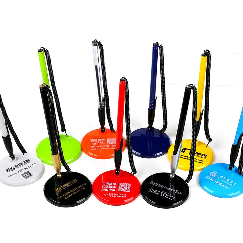 Jw4452 Desk Pen Customized Logo Desktop Fixed Paste Neutral Pen ...