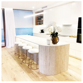 Long Slim Pieces Fluting Travertine Decor Bamboo Marble Backsplash ...