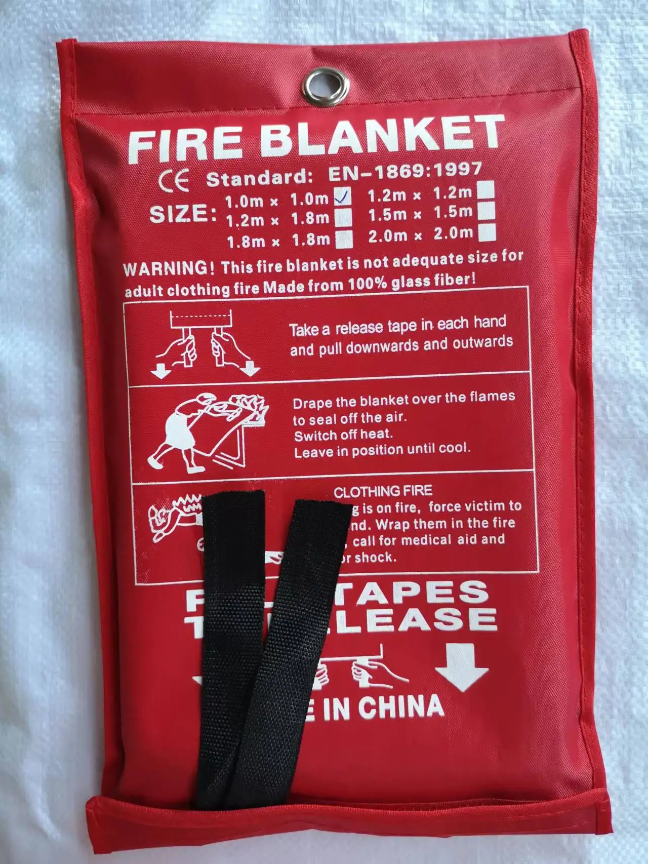 Huanyu 430GSM Emergency Safe Fiberglass Cloth Fabric Large Size Fire ...