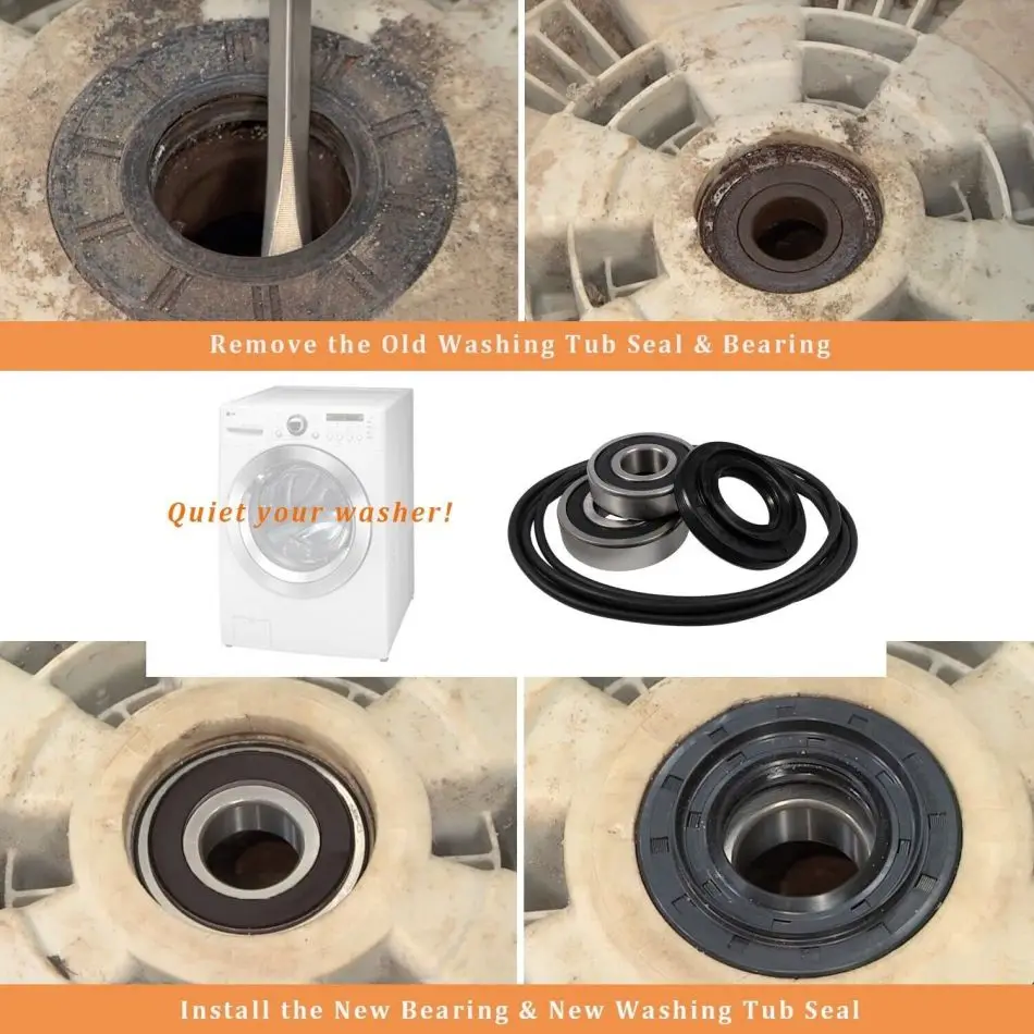 Front Load Washer Tub Bearings and Seal Kit Fit for LG & Ken More Etc ...