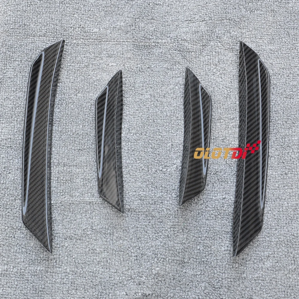 V Style Carbon Fiber Front Bumper Fender Canards Trims Splitters for ...