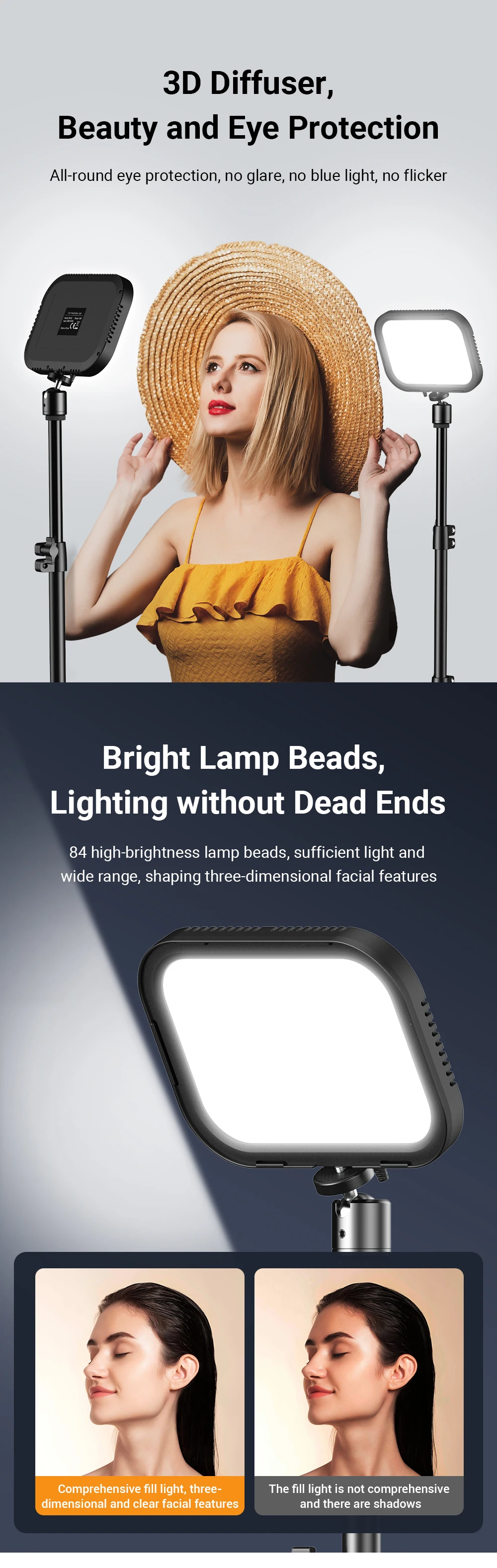 Apexel Dimmable Continuous Portable Photography Lighting LED Light Kit ...