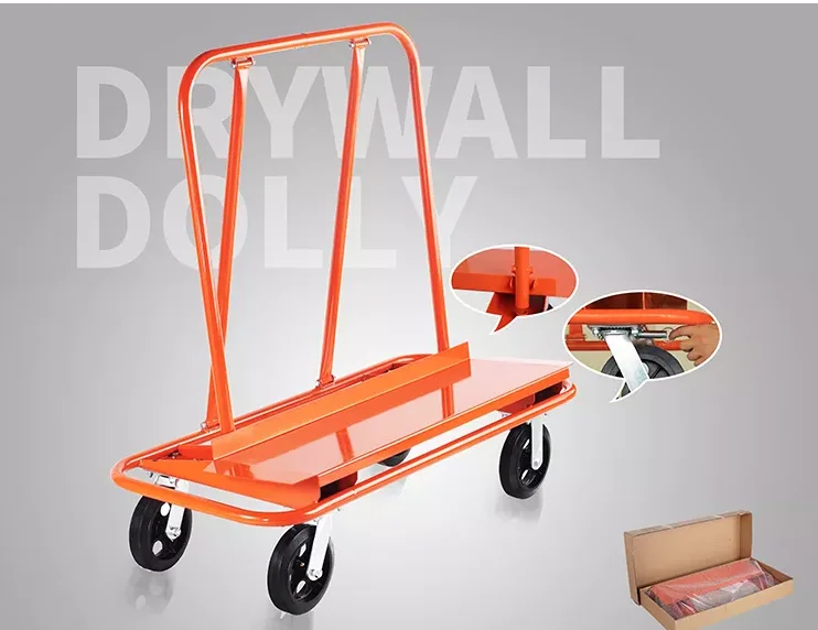 Four Wheels Steel Platform Trolley Dolly For Warehouse Stainless ...
