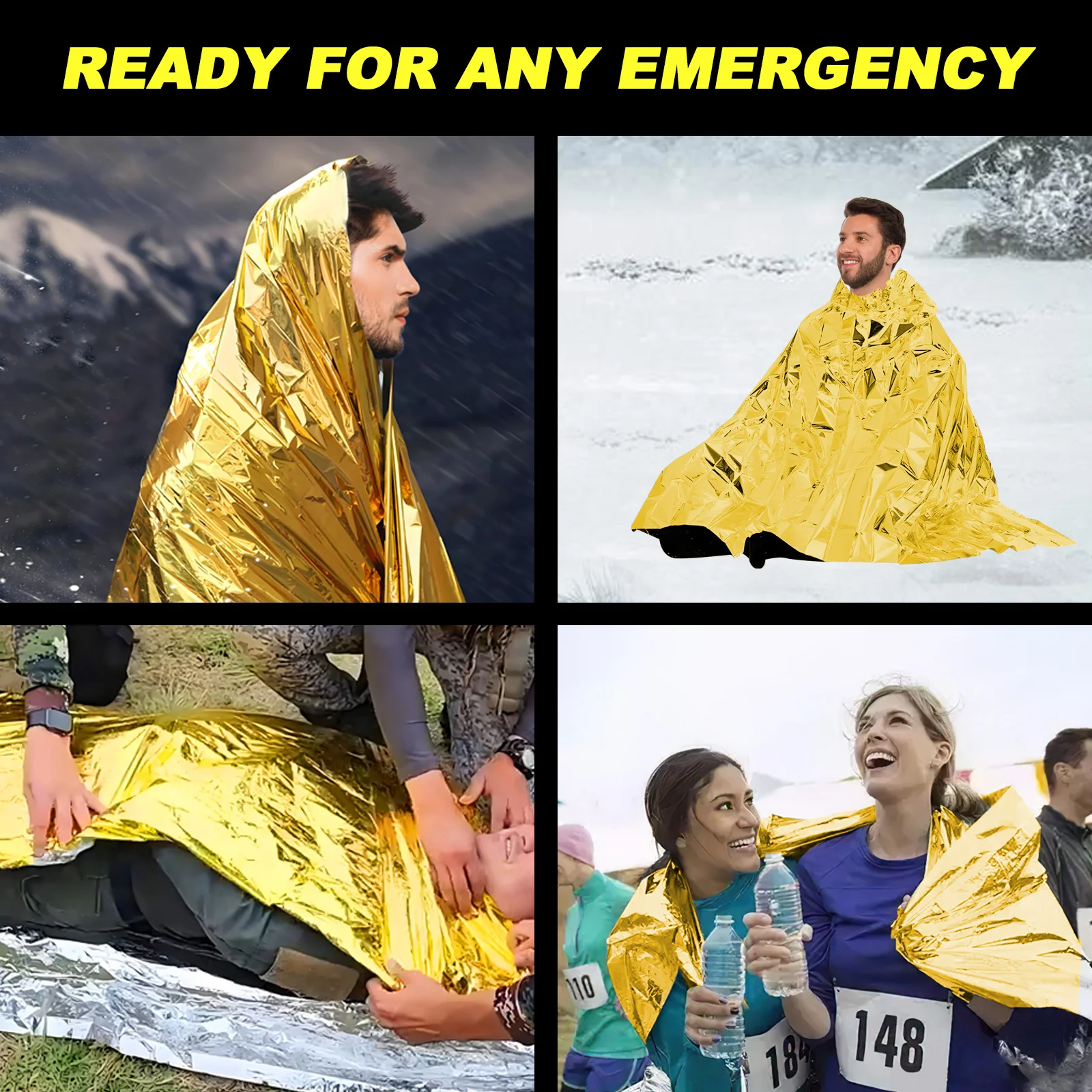 PET Aluminum Mylar Foil Emergency Rescue Space Thermal Solar Blanket ...