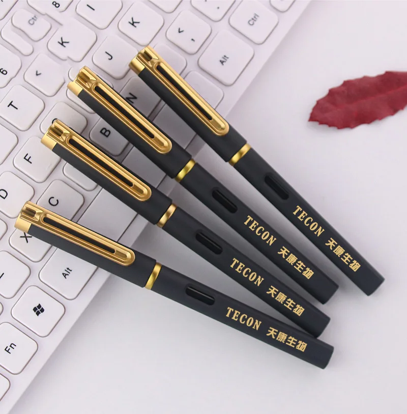 Custom Logo Business Advertising Ballpoint Pen - Black Gel Ink