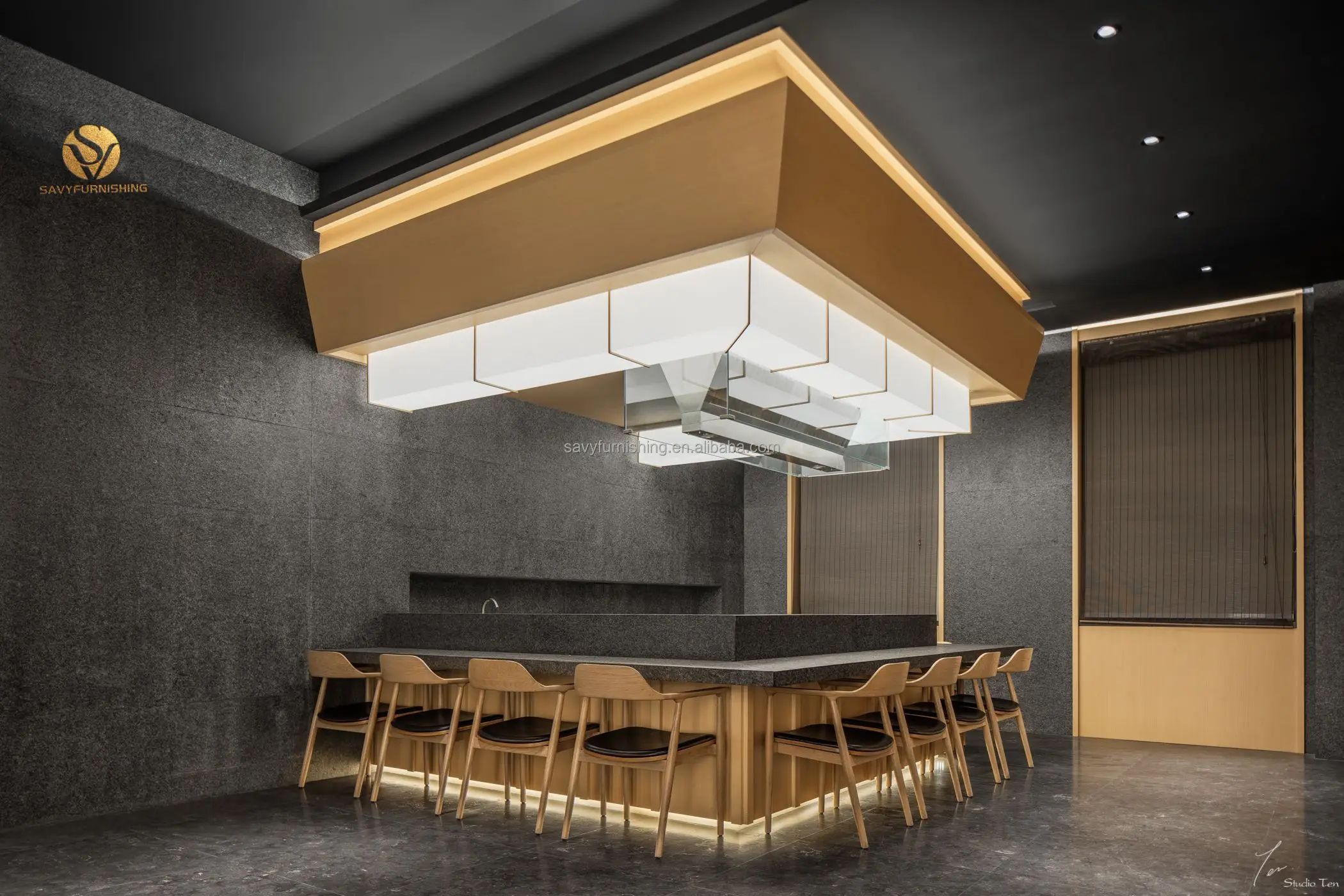 Modern Sushi Bar Counter for Japanese Restaurant Interior Design ...