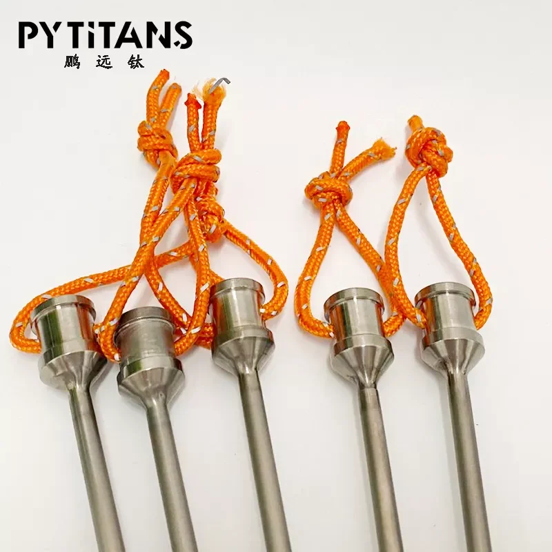 Titanium tent peg outdoor equipment camping stake with Rope titanium peg tent| Alibaba.com