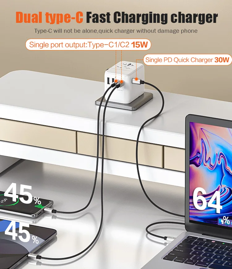 Worldplug Travel Adaptor - Universal USB Charger for 150 Countries