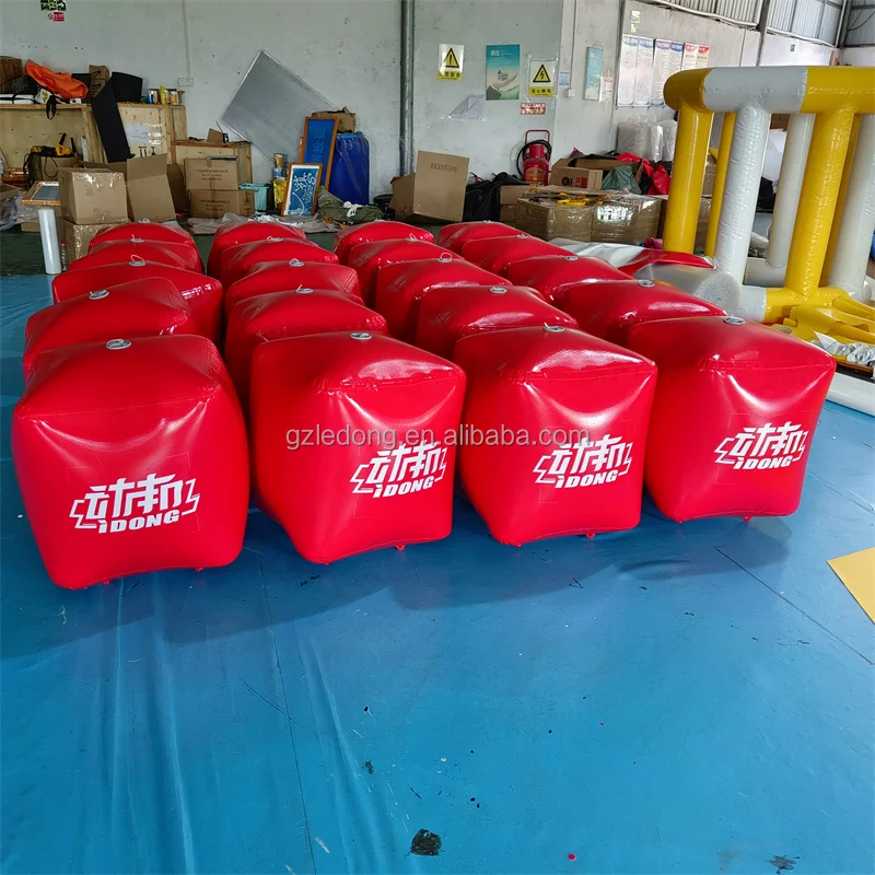 Yellow Color 1.5m Square PVC Inflatable Floating Buoy