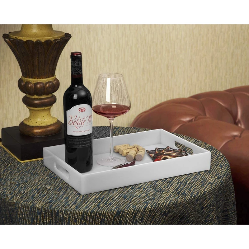 Clear Stacking Acrylic Trays Lucite Tray Serving Tray With Handles ...